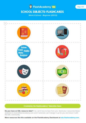 School Subjects Flashcards - FlashAcademy