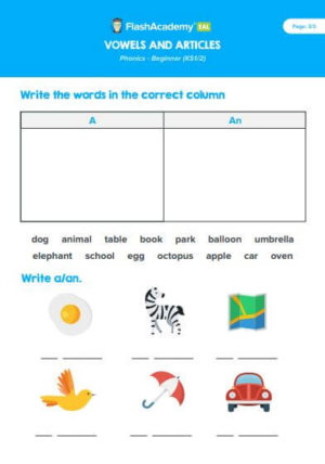 Vowels and Articles - FlashAcademy