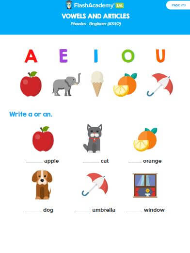Vowels and Articles - FlashAcademy