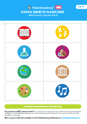 French: School Subjects Flashcards - FlashAcademy