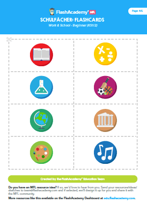 German: School Subjects Flashcards - FlashAcademy