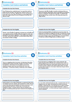 French: Translation Card Pack Foundation (Identity and Culture ...