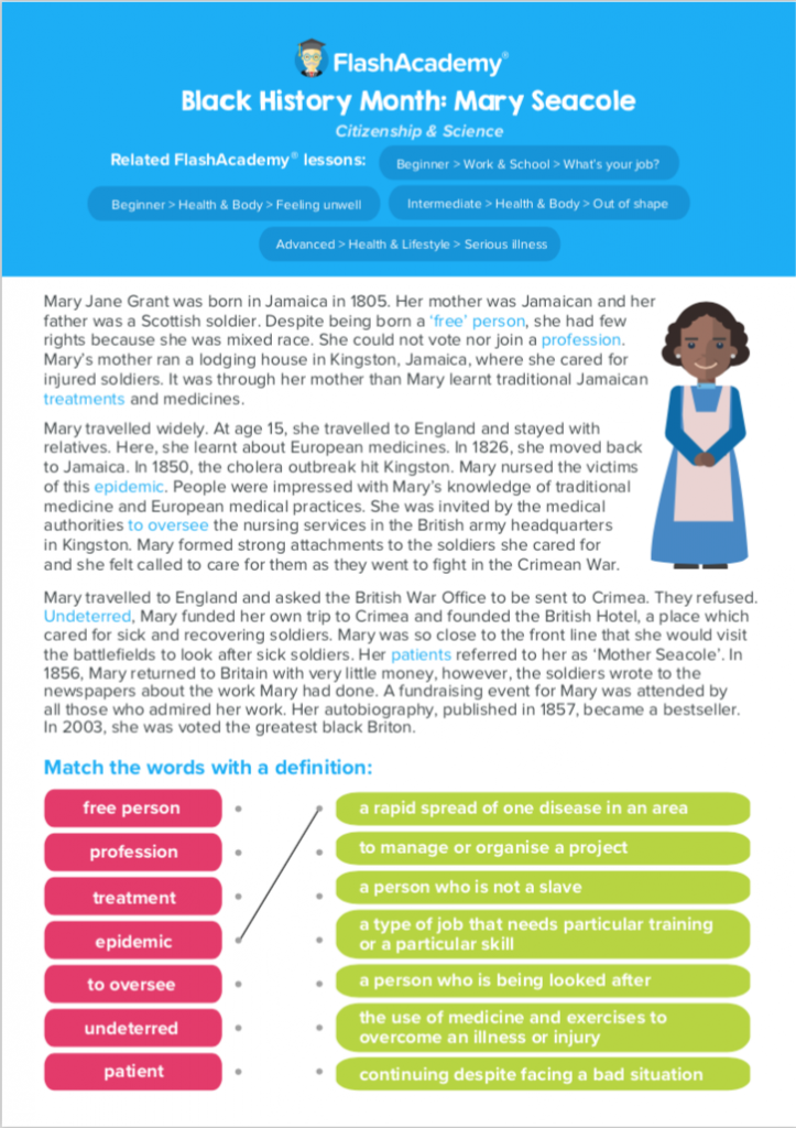 Black History Month: Mary Seacole - FlashAcademy