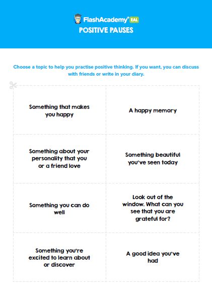 Positivity Worksheets - FlashAcademy