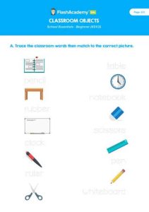 Classroom Objects | Free EAL Resources - FlashAcademy®