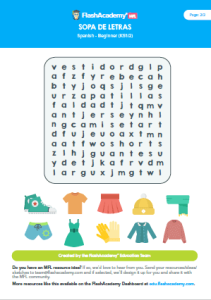 Spanish: Clothes Worksheet - FlashAcademy®