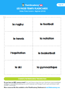 French: Free Time Activities Flashcards - FlashAcademy®