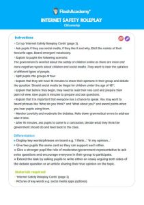 Internet Safety Roleplay Free EAL Resource - FlashAcademy®