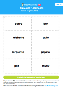 Spanish: Animal Flashcards - FlashAcademy®