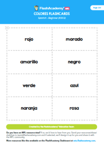 Spanish: Colours Flashcards - FlashAcademy®