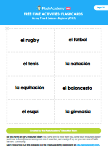 Spanish: Free Time Activities Flashcards - FlashAcademy®