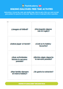 Spanish: Free Time Activities Dialogues - FlashAcademy®
