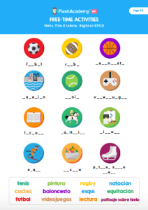 Spanish: Free Time Activities Gap Fill - FlashAcademy®