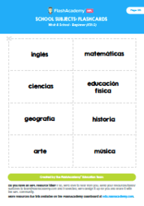 Spanish: School Subjects Flashcards - FlashAcademy®