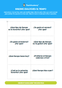 Spanish: Weather Dialogues - FlashAcademy®