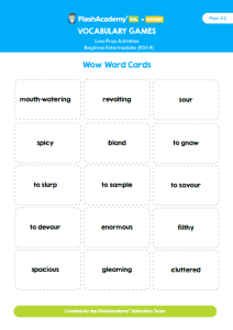 Wow Words Vocabulary Games | EAL Vocabulary Resources - FlashAcademy®