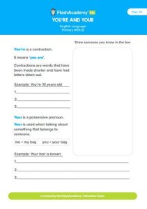 Youre Vs Your | EAL Grammar Resources - FlashAcademy®