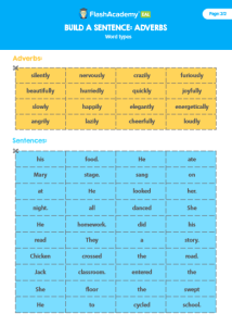 Build A Sentence Adverbs | EAL Grammar Resources - FlashAcademy®