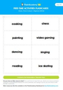 Free Time Flashcards - Free EAL Resources - FlashAcademy®