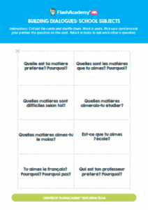 French: School Subject Dialogues - FlashAcademy®