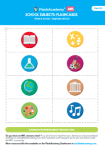 French: School Subjects Flashcards - FlashAcademy®