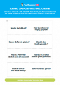 German: Free Time Activities Dialogues - FlashAcademy®