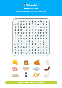 Word Search In The Kitchen | Free EAL Resource - FlashAcademy®